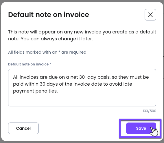 How to add a default note for your invoices – Melio