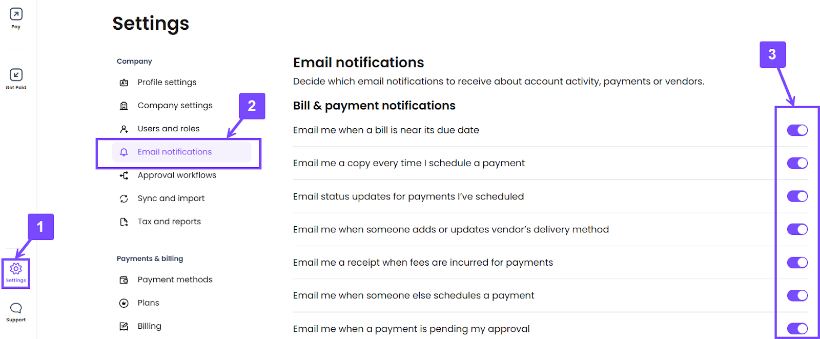 How to change your email notification settings – Melio